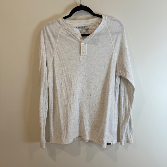 Faherty | Shirts | Faherty Cloud Cotton Long Sleeve Henley Shirt L Mens ...
